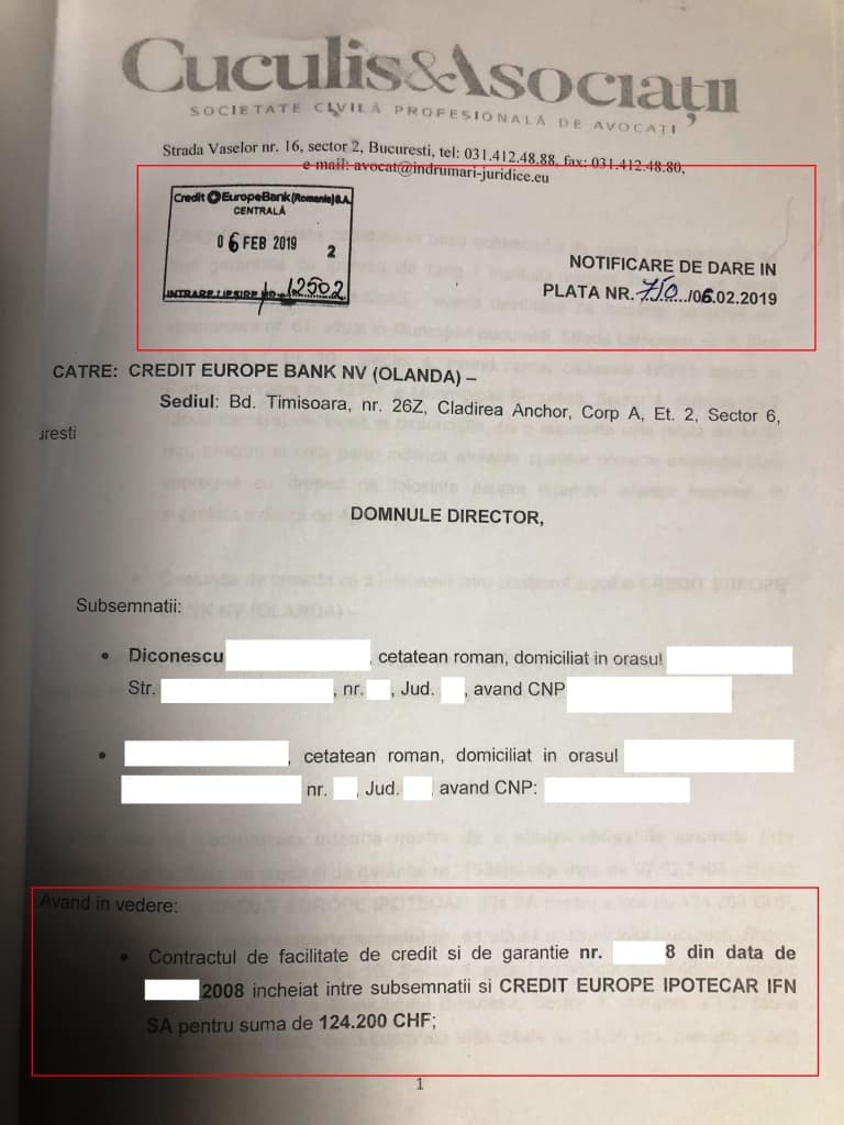 Debitorul Castiga Darea In Plata A Doua Oara-Notificari Succesive Banca