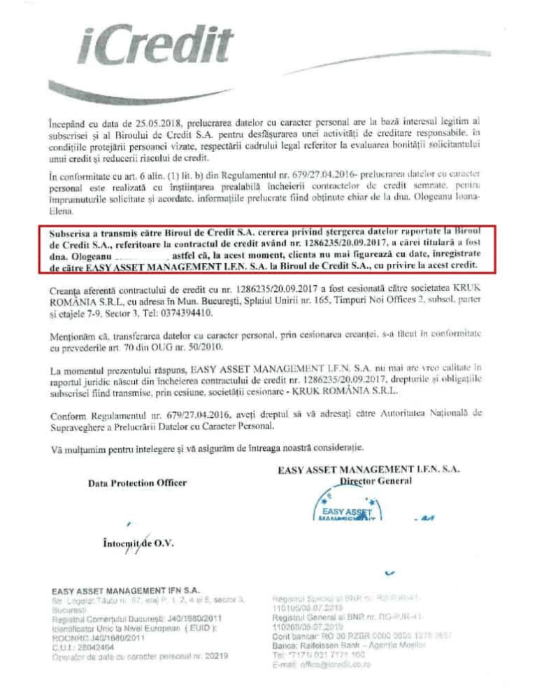 Stergere Din Biroul De Credit - Model Cerere Scoatere Din Biroul De Credit