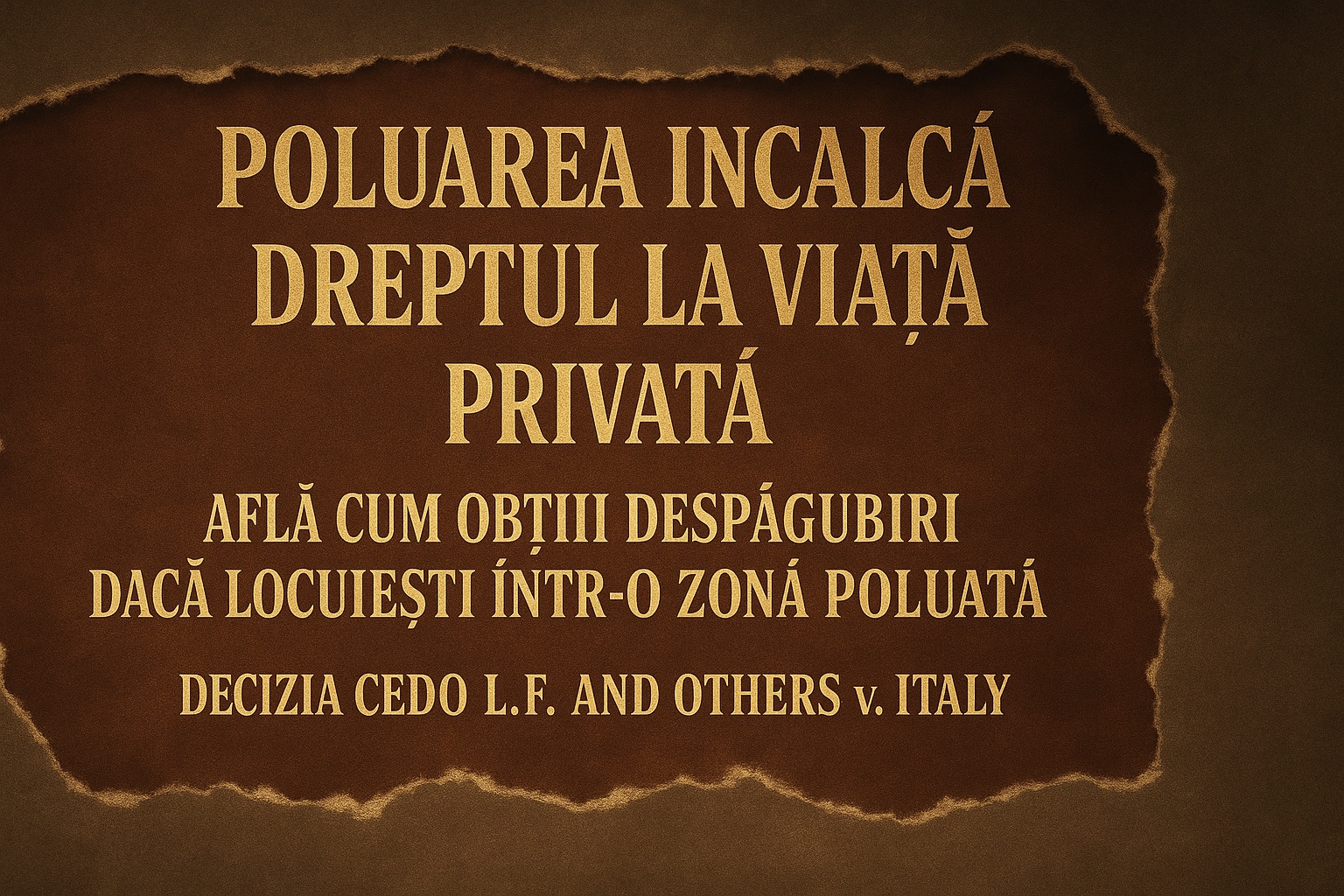 Poluarea Incalca Dreptul La Viata Privata Si De Familie - Decizie Care ...